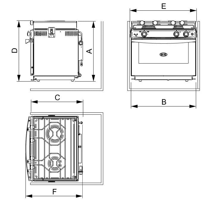 All Cooker Dimensions – Fridgetech Marine